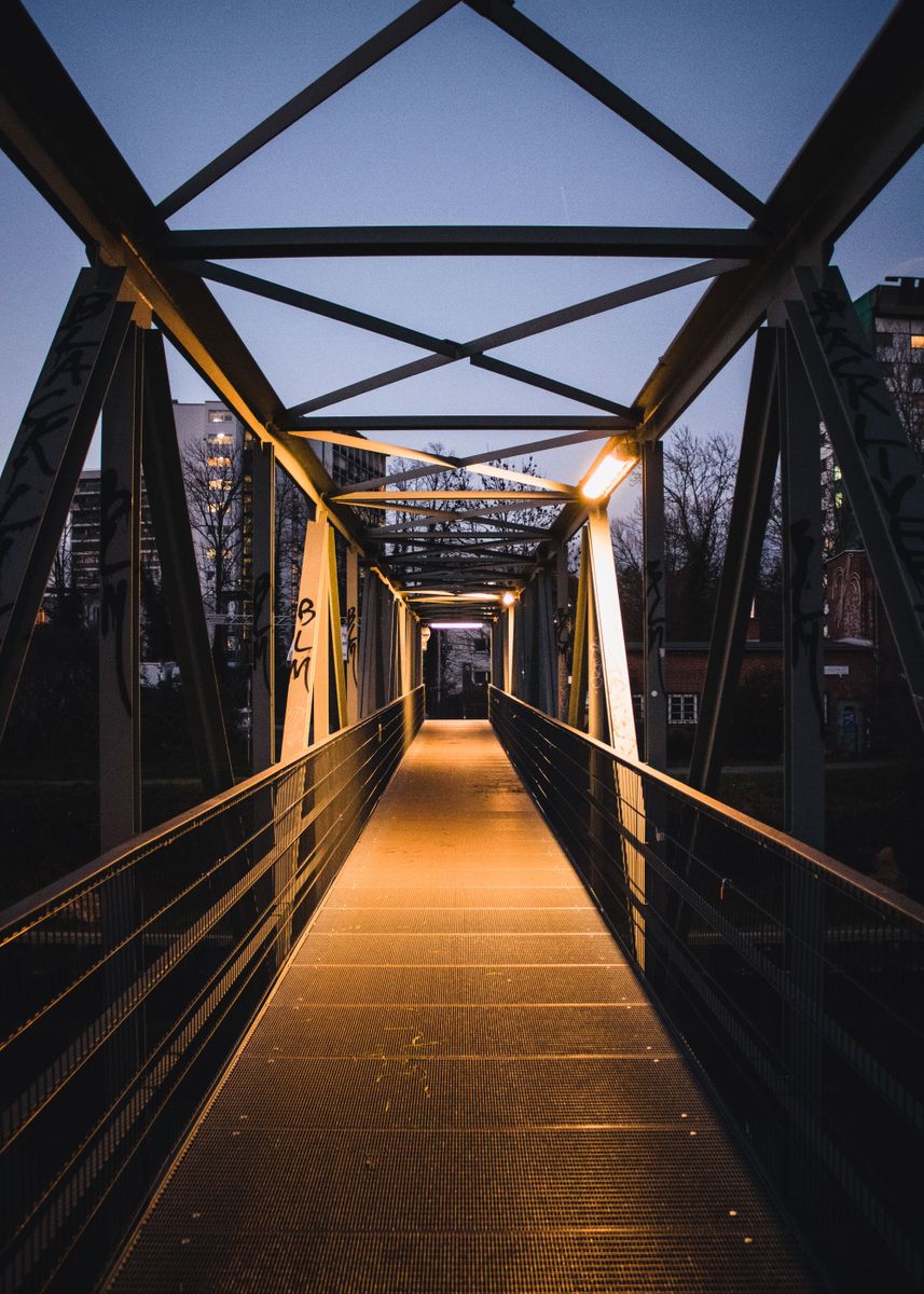 'metal pattern bridge' Poster, picture, metal print, paint by Hendrik ...