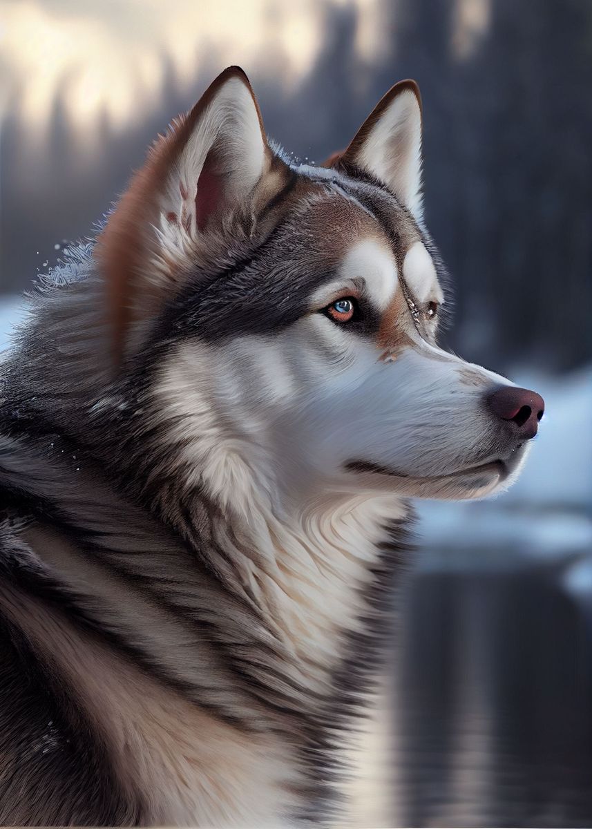 'cute husky' Poster, picture, metal print, paint by RichterDesigns ...