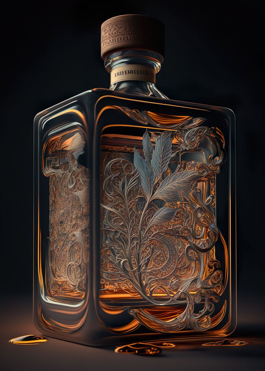 'Liquor Bottle' Poster, picture, metal print, paint by TESSERACT 07 ...