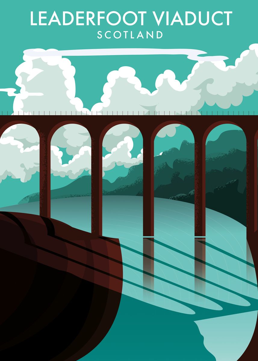 'Leaderfoot Viaduct ' Poster, picture, metal print, paint by David ...