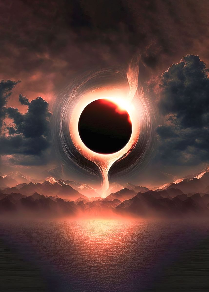 'Fantasy eclipse Abstract' Poster, picture, metal print, paint by ...