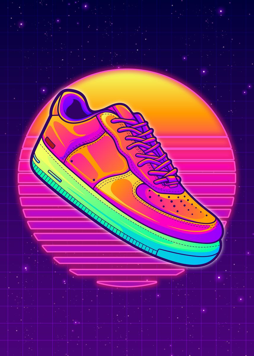 'Force Neon Shoe' Poster, picture, metal print, paint by Mikhaila ...