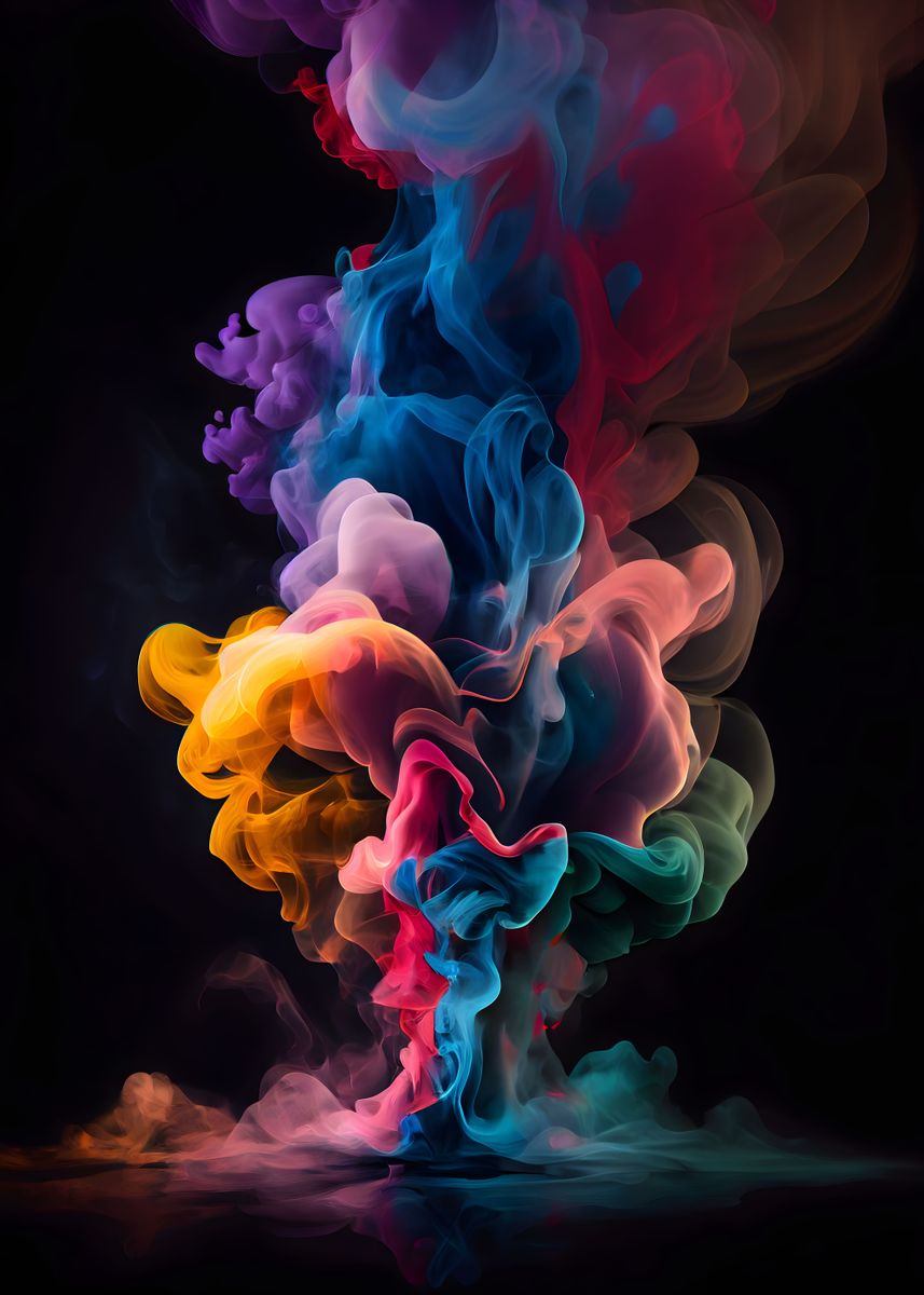 'Colorful Smoke Art' Poster, picture, metal print, paint by Zanoozi Art ...