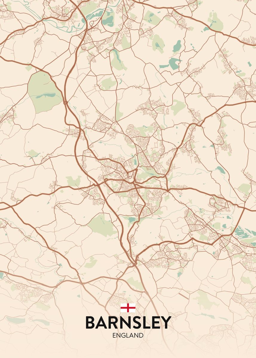 'Barnsley UK' Poster, picture, metal print, paint by IMR Designs | Displate