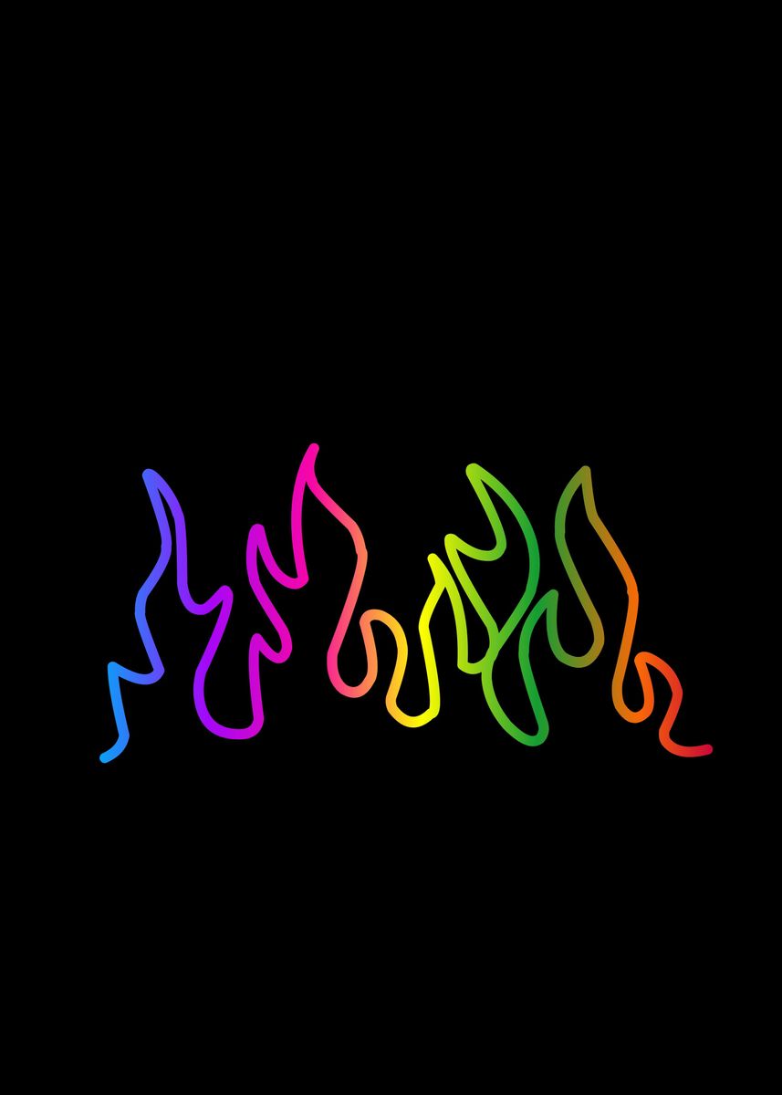 'fire rainbow' Poster, picture, metal print, paint by Mshel Tyan | Displate