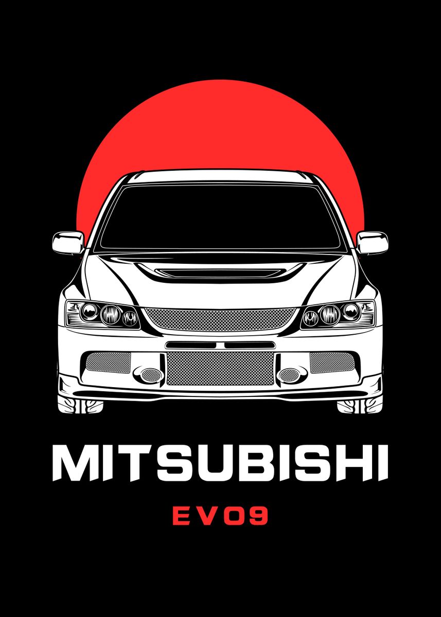 'Mitsubishi Evo 9' Poster, picture, metal print, paint by Faissal ...
