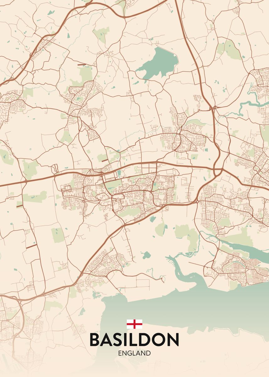 'Basildon UK' Poster, picture, metal print, paint by IMR Designs | Displate