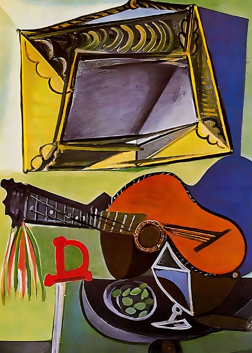 'still life with guitar' Poster, picture, metal print, paint by Sloka ...