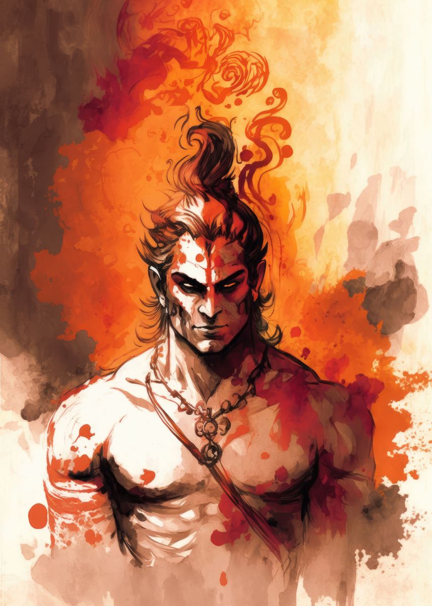 'Lord Agni Hinduism' Poster, picture, metal print, paint by Michael ...