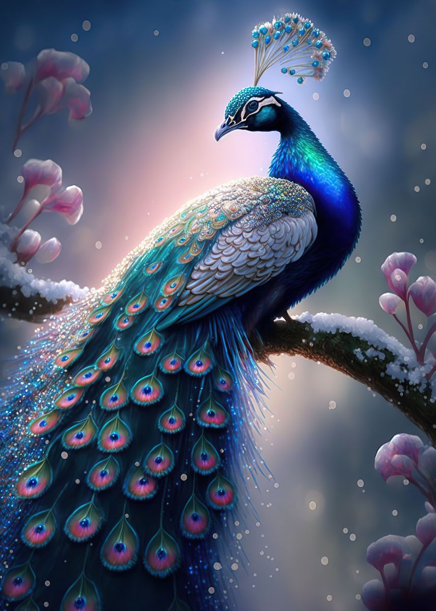 'Peacock Animal Colorfull ' Poster, picture, metal print, paint by ...
