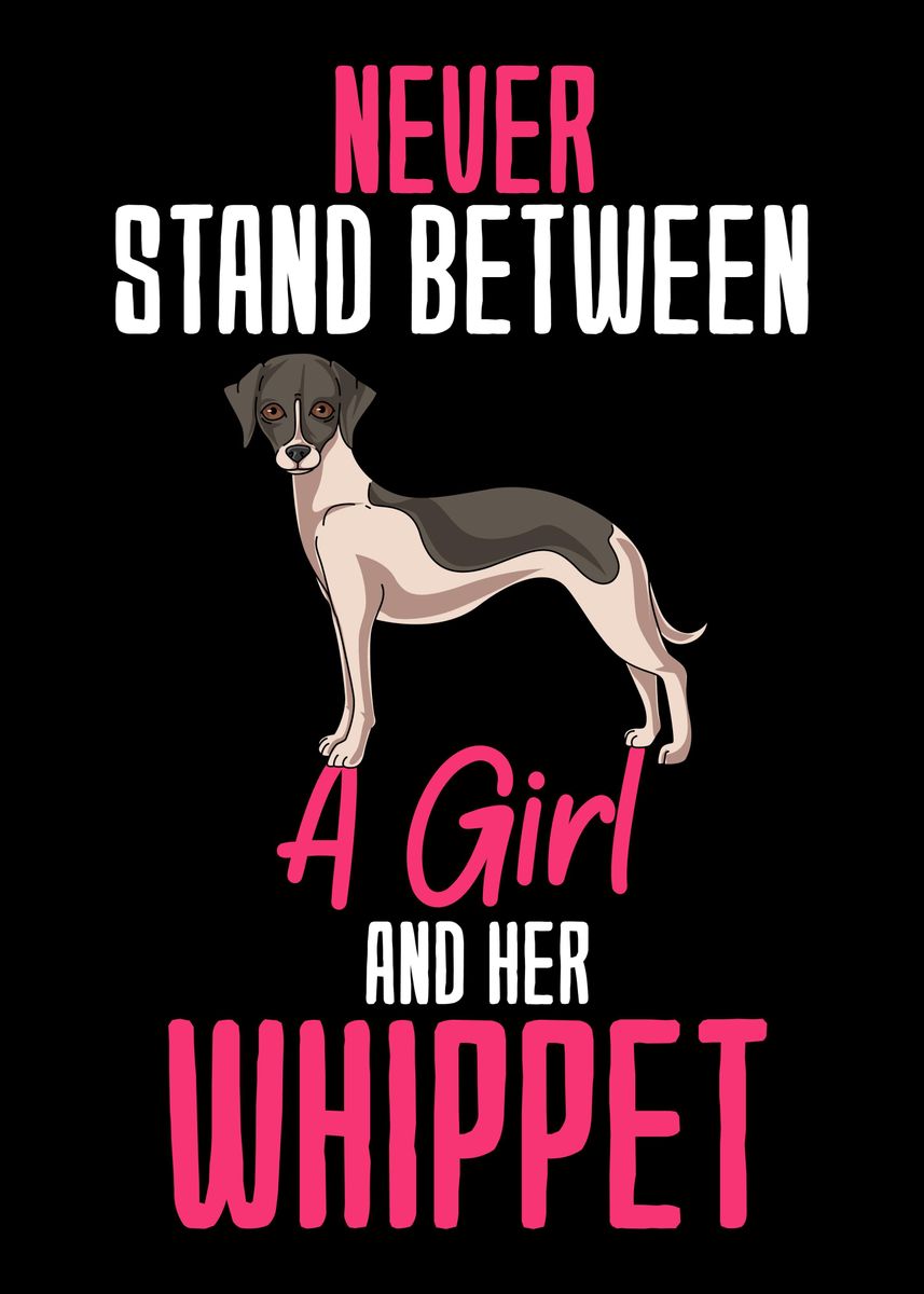 'Whippet Girl Gift' Poster, picture, metal print, paint by Hexor | Displate