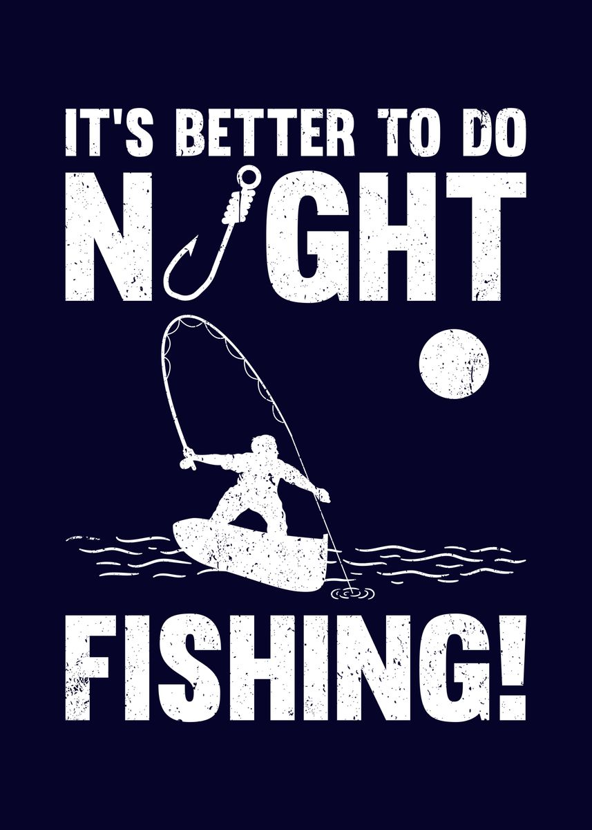 'Funny Night Fishing' Poster, picture, metal print, paint by MzumO ...