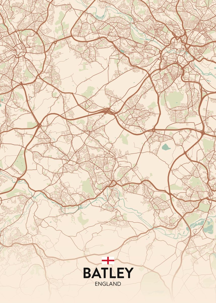 'Batley UK' Poster, picture, metal print, paint by IMR Designs | Displate