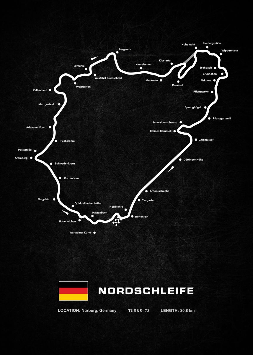 'Nordschleife Circuit' Poster, picture, metal print, paint by Faissal ...