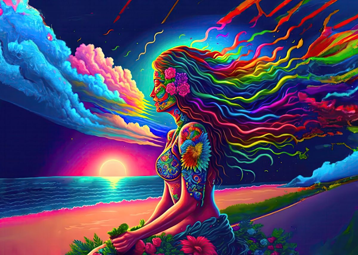 'Rainbow Healing Goddess' Poster by SpiritoftheRainbow | Displate