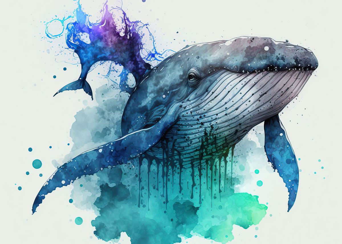 'Whale Animal Colorfull' Poster by Desiree Mendez | Displate