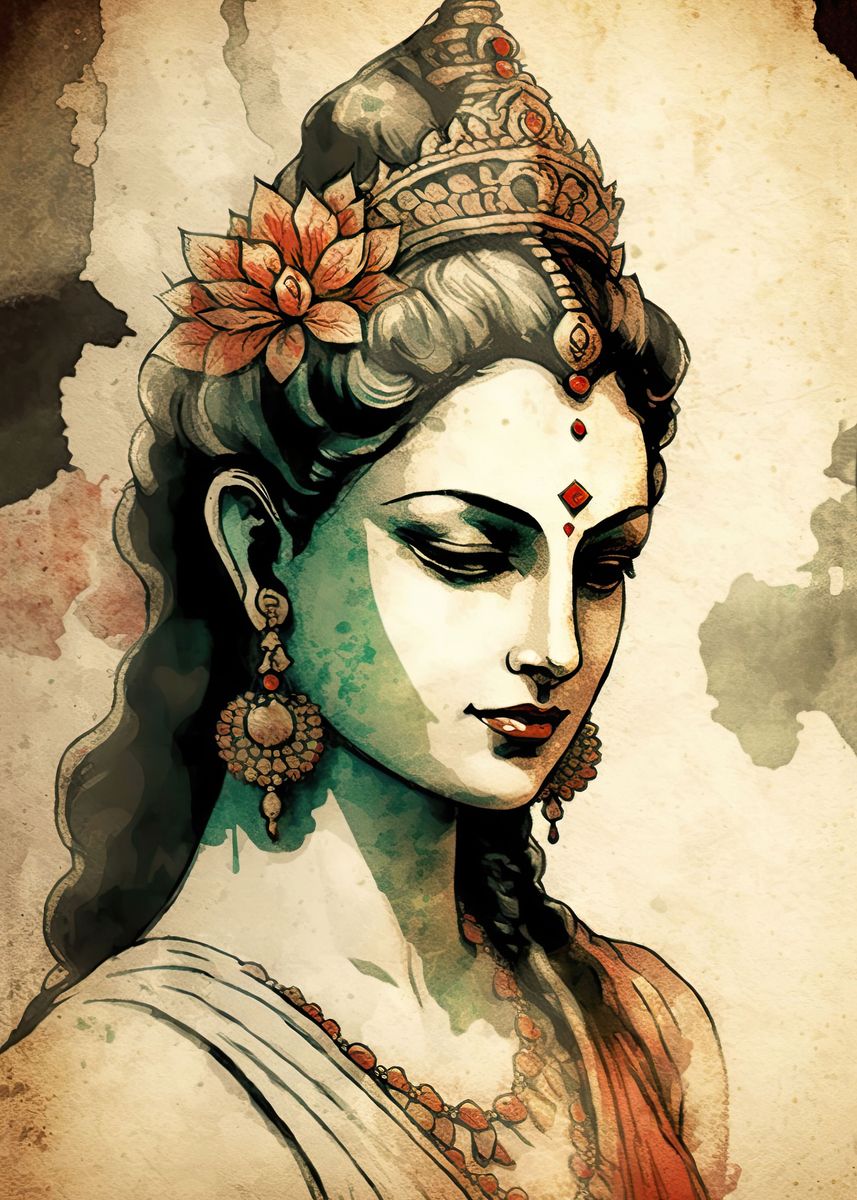 'God Devi Hinduism' Poster, picture, metal print, paint by Michael ...