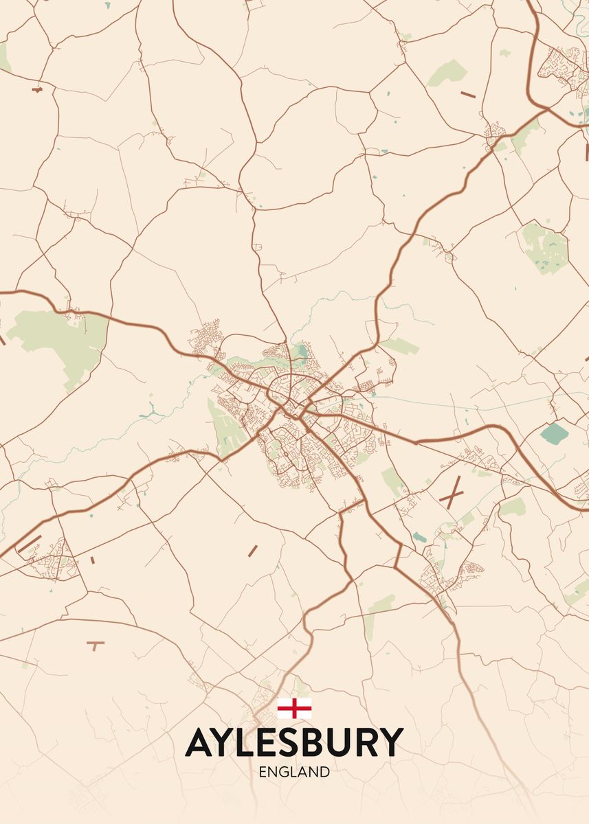 'Aylesbury UK' Poster, picture, metal print, paint by IMR Designs ...