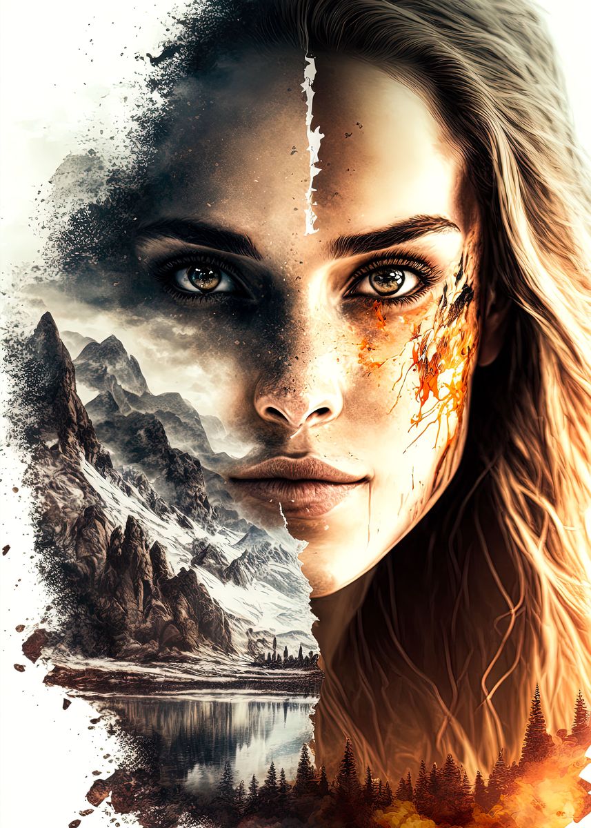 'Stunning Female Face' Poster, picture, metal print, paint by ...