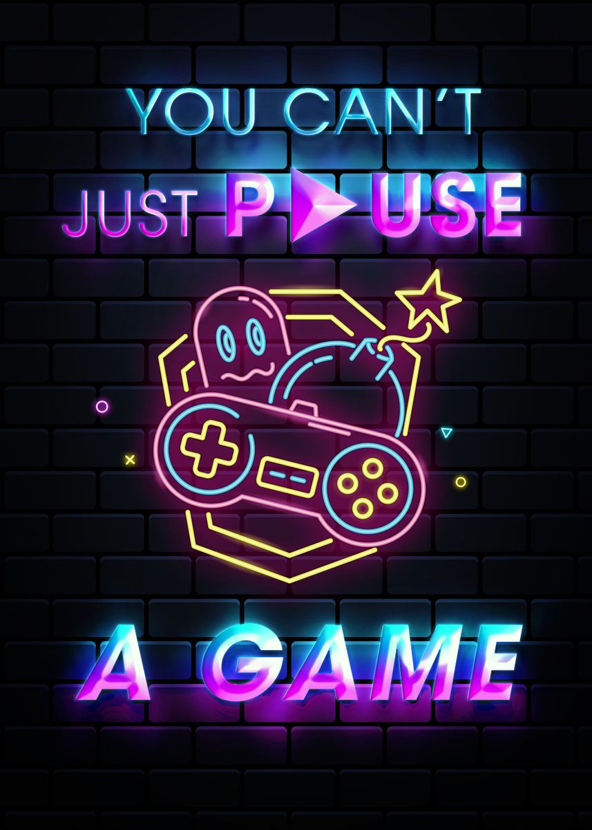 'pause a game' Poster, picture, metal print, paint by Ron Corkery ...
