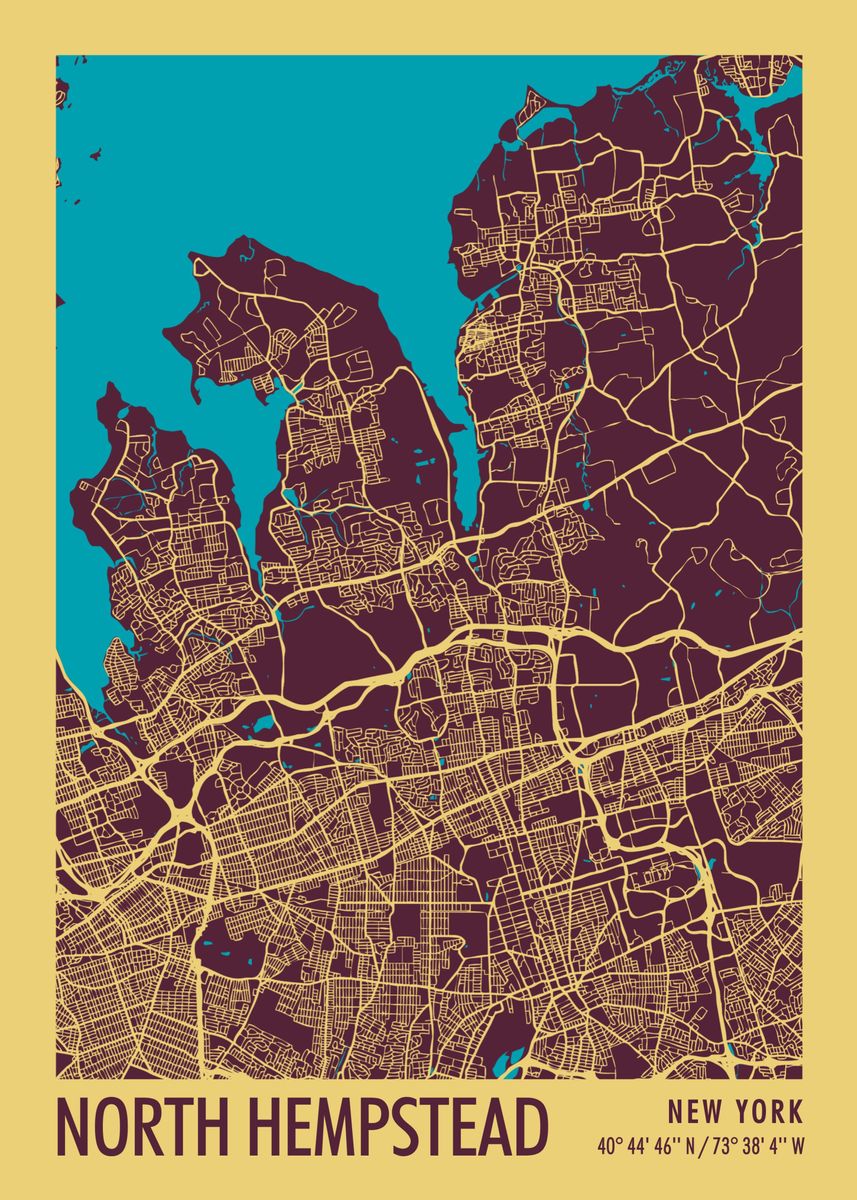 'North Hempstead' Poster, picture, metal print, paint by Miracle Studio ...