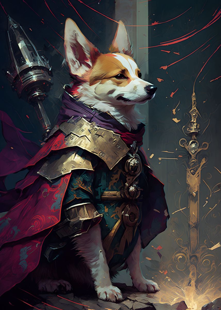 'Adventurous Corgi' Poster, picture, metal print, paint by ...