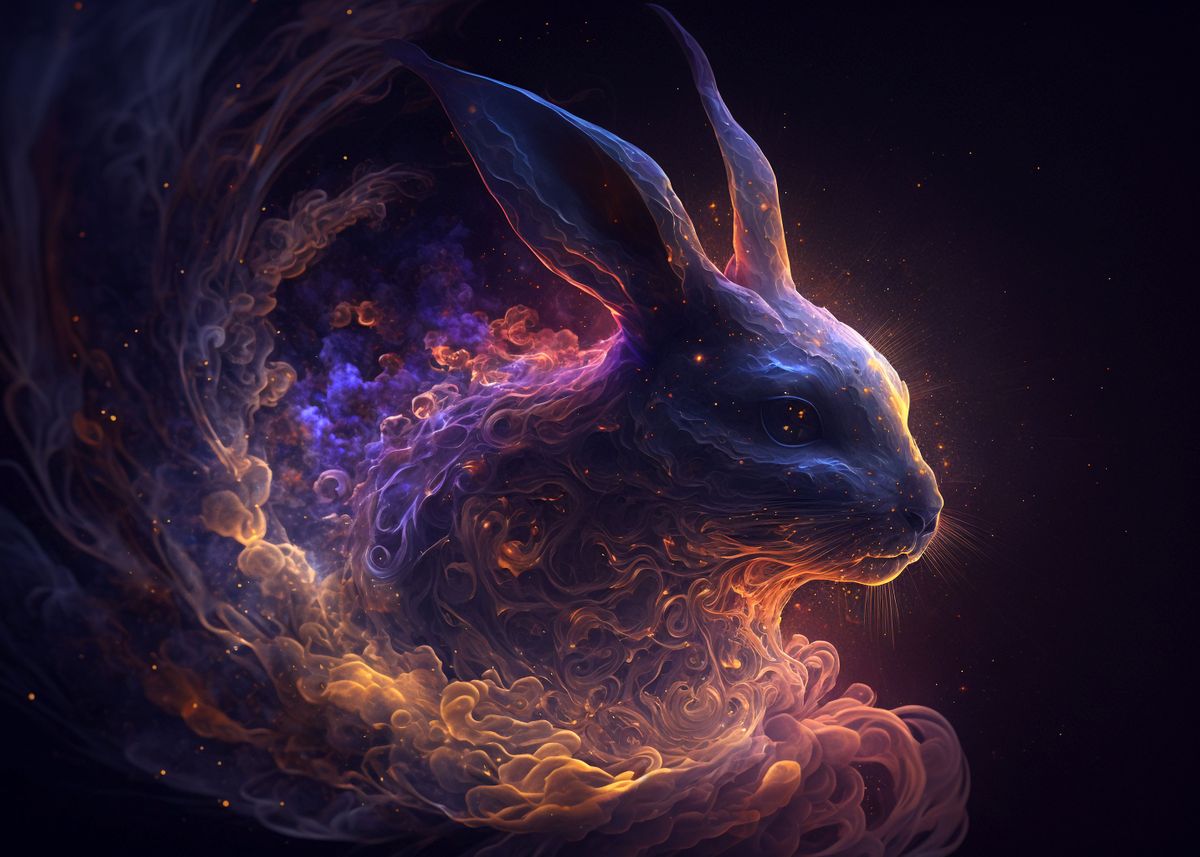 'Spirit Animal Hare' Poster by Jiri Hodecek | Displate