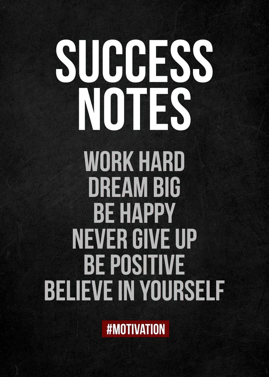 'Success Notes' Poster, picture, metal print, paint by Long Dragon ...