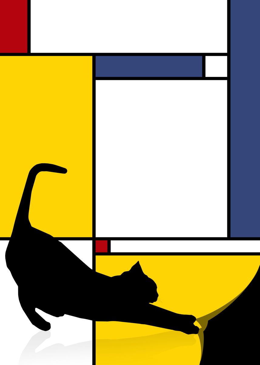 'Abstract Art Black Cat' Poster, picture, metal print, paint by ...