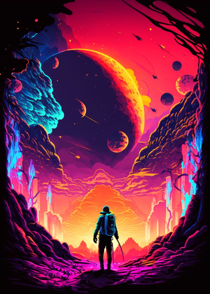 'Road to Space' Poster, picture, metal print, paint by Keiji Creation ...