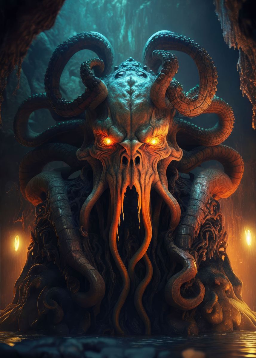'Demonic Squid' Poster by Josh | Displate