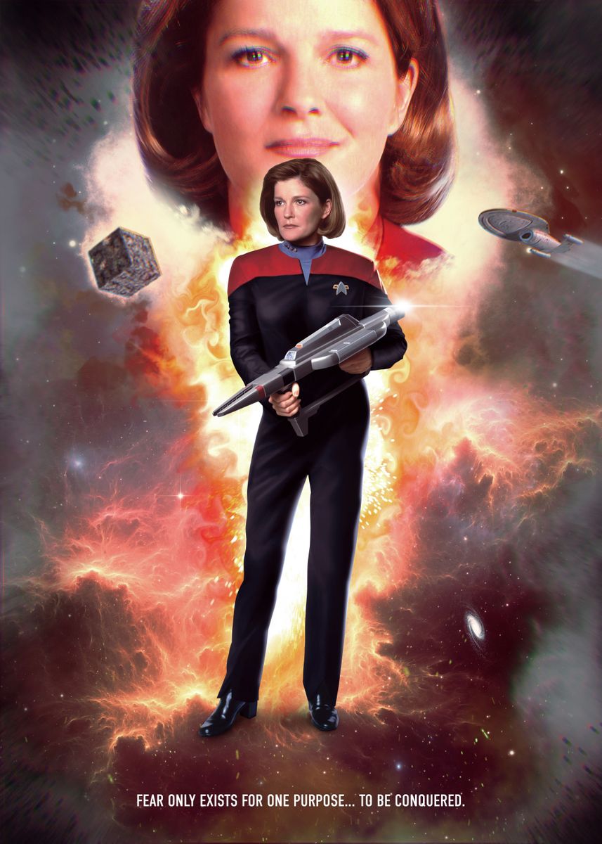 'Captain Janeway' Poster, picture, metal print, paint by Star Trek ...