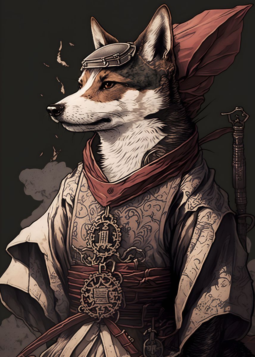 'Samurai Dog' Poster by GoodLifeImages | Displate