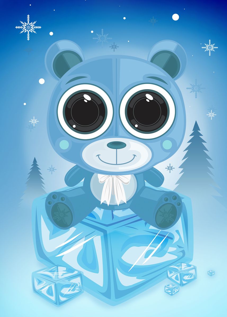 'Teddy Bear Cool Blue' Poster, picture, metal print, paint by ...