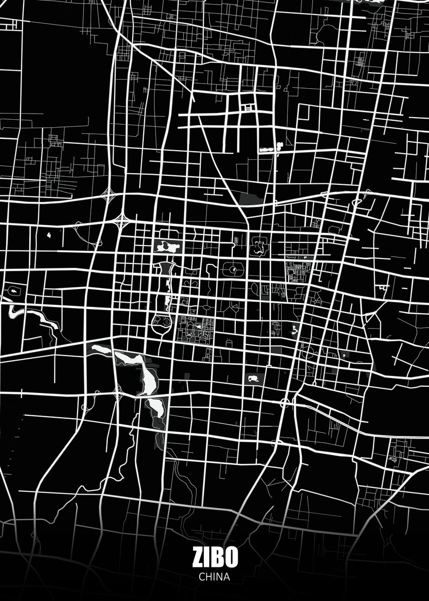 'Zibo China Dark Map' Poster, picture, metal print, paint by Zake ...