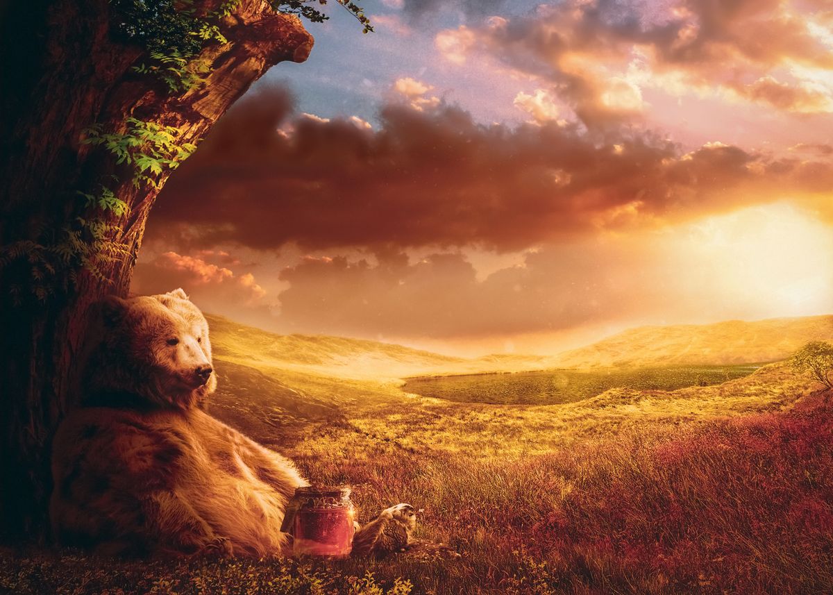 'Chilling bear' Poster by YOHA | Displate