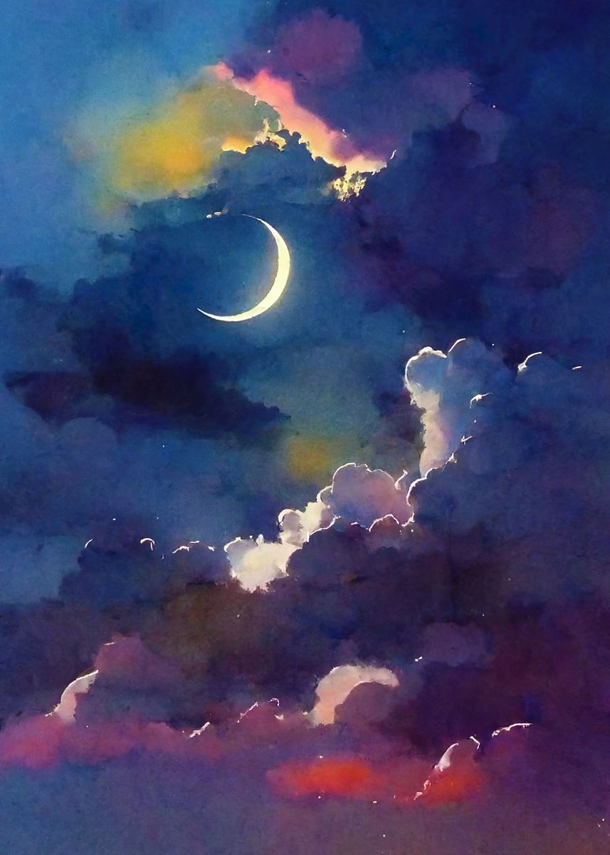 'Rainbow Moonlight' Poster, picture, metal print, paint by Quasarai ...