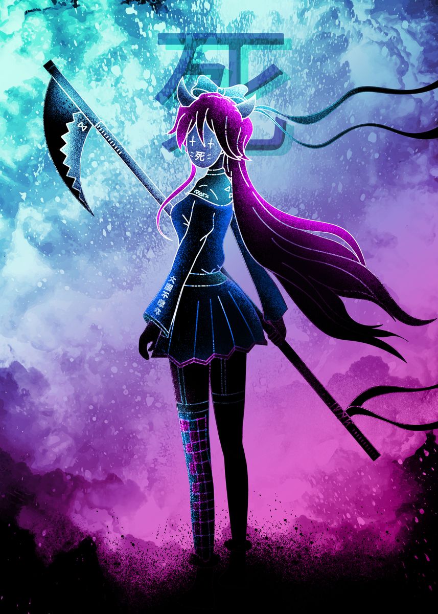 'Soul of the Masked OniGirl' Poster, picture, metal print, paint by ...