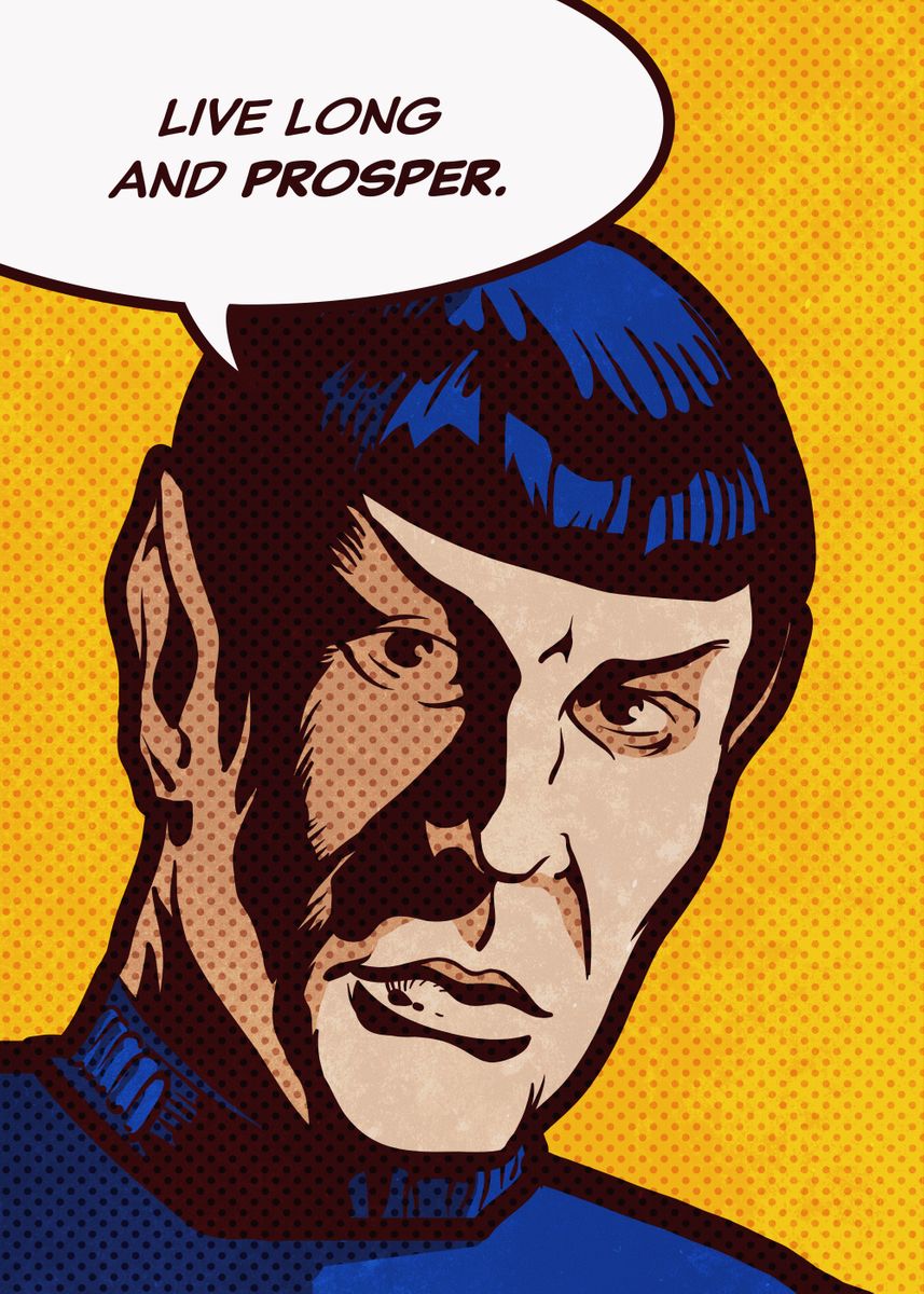 'Spock Comic' Poster, picture, metal print, paint by Star Trek | Displate