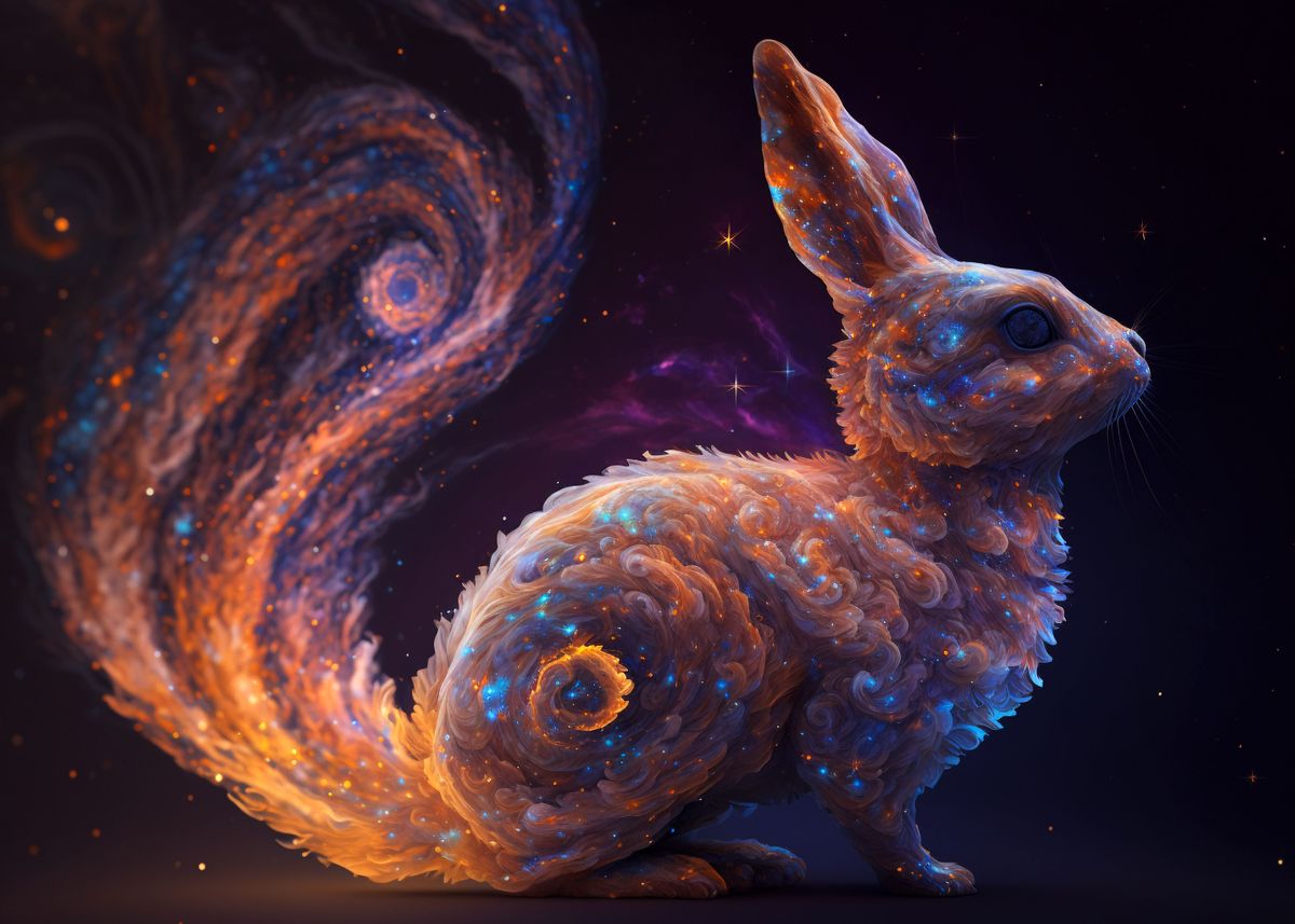 'Spirit Animal Hare' Poster by Jiri Hodecek | Displate
