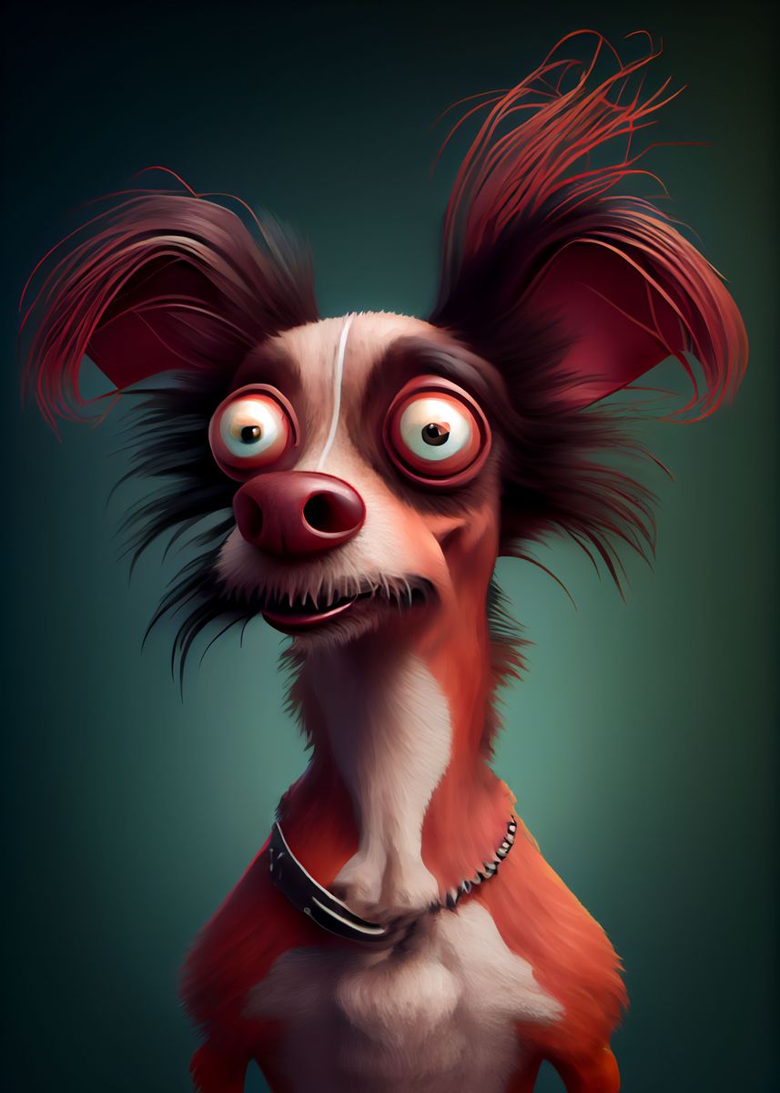 'Dog is high' Poster, picture, metal print, paint by Bofferding | Displate