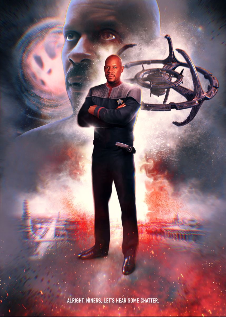 'Captain Sisko' Poster, picture, metal print, paint by Star Trek | Displate