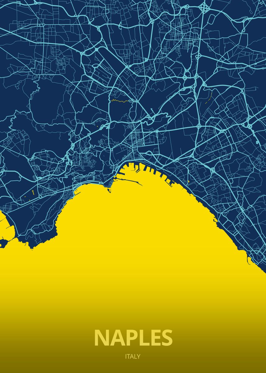 'NAPLES' Poster, picture, metal print, paint by CRAFTSSSTUDIO | Displate