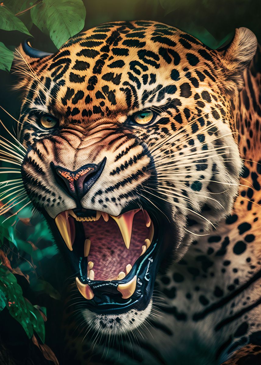 'Jaguar' Poster, picture, metal print, paint by Graphic Japanese | Displate