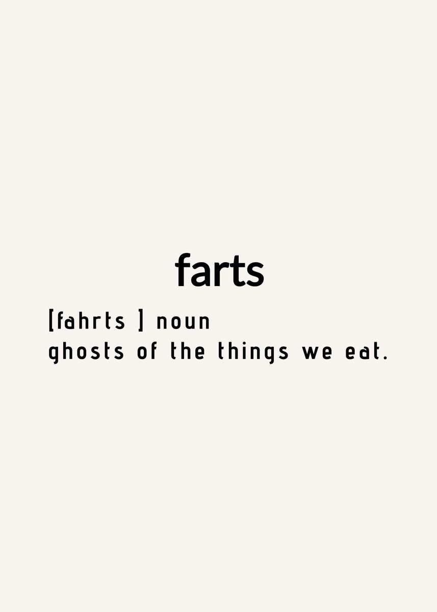 'Farts Word Definition ' Poster, picture, metal print, paint by 1x ...
