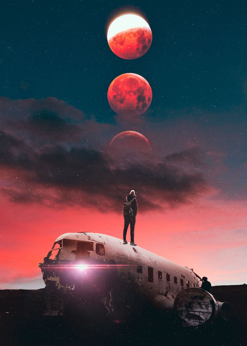 '3 moons' Poster, picture, metal print, paint by YOHA | Displate