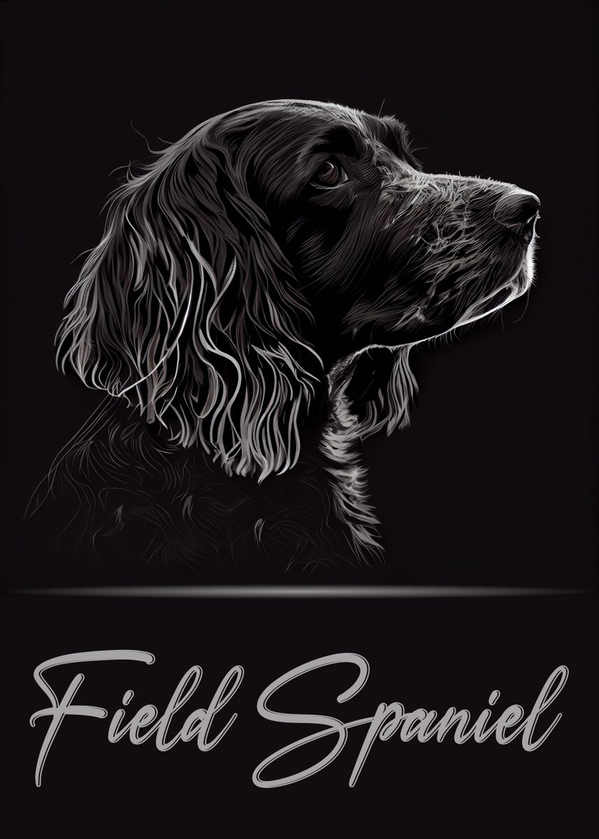 'Field Spaniel' Poster, picture, metal print, paint by Artistic ...