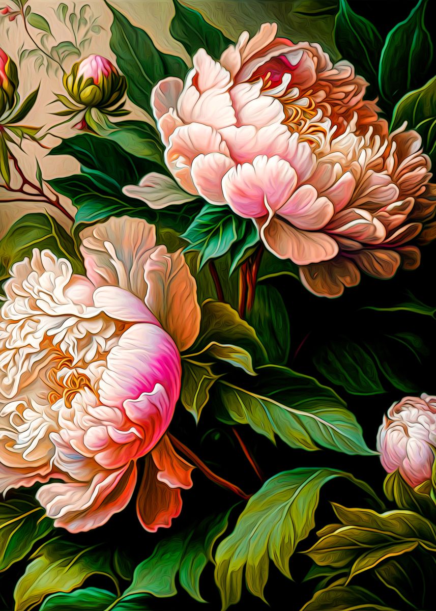 'Flower' Poster, picture, metal print, paint by Ties Rosi | Displate