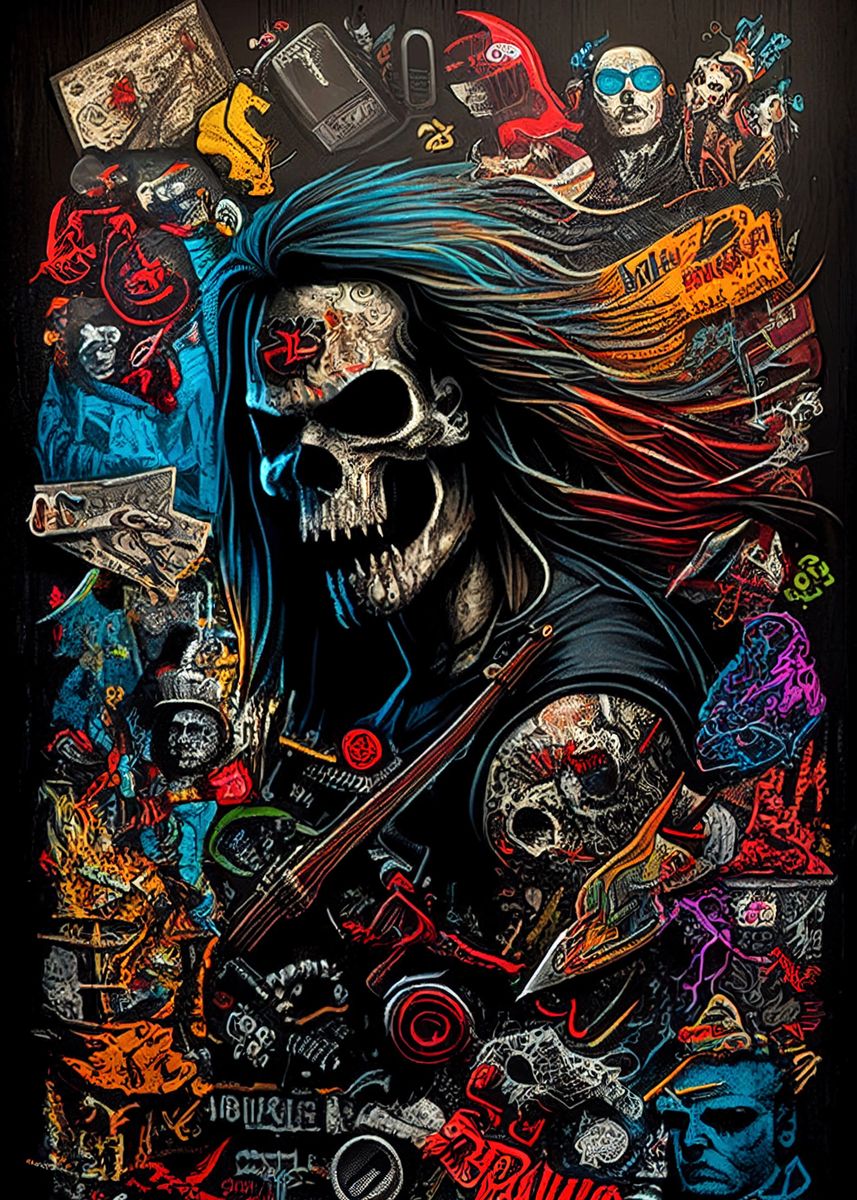 'Rock Music' Poster, picture, metal print, paint by Panther Blades ...