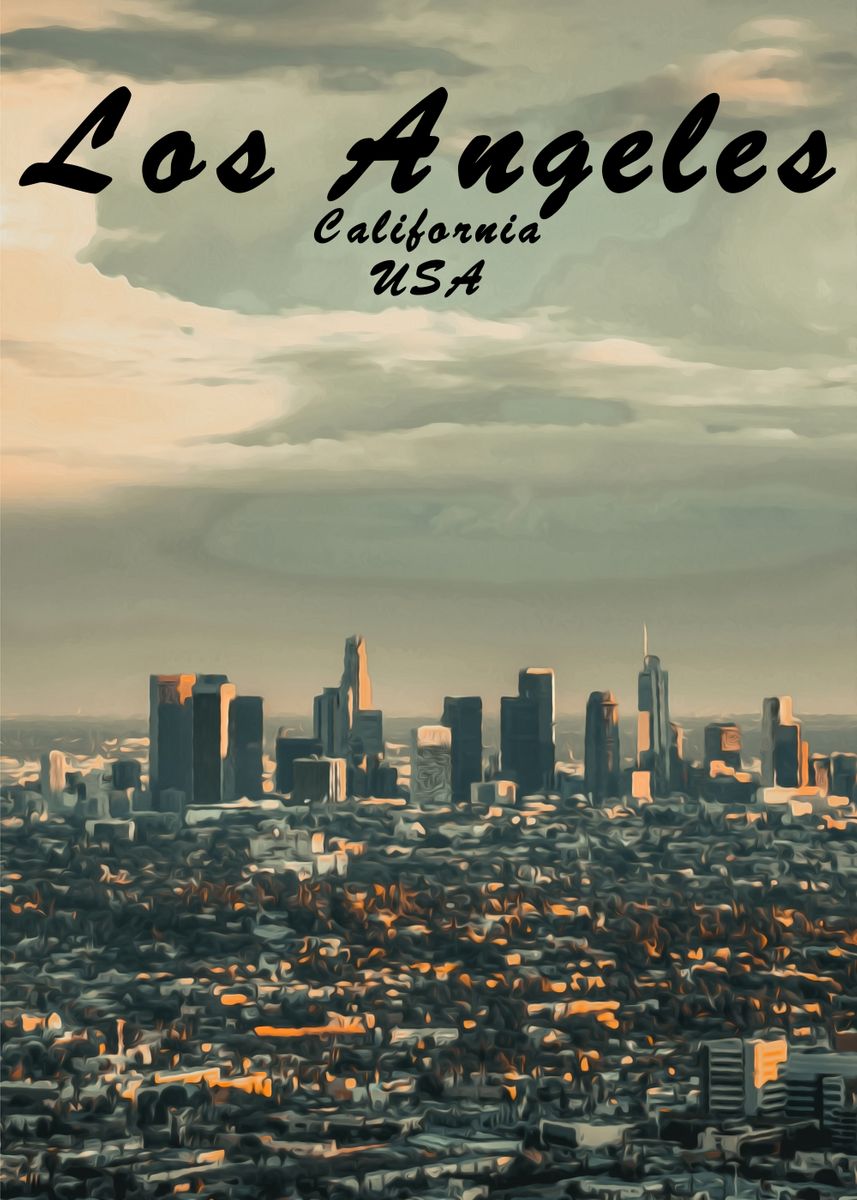 'Los Angeles' Poster, picture, metal print, paint by HTomas | Displate